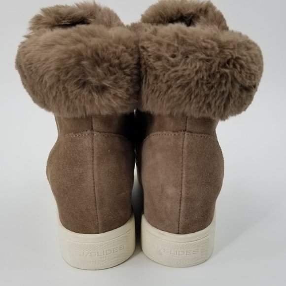 J/SLIDES | Shoes | Jslides Sarah Faux Fur Suede Sneaker Wedge Boot ...